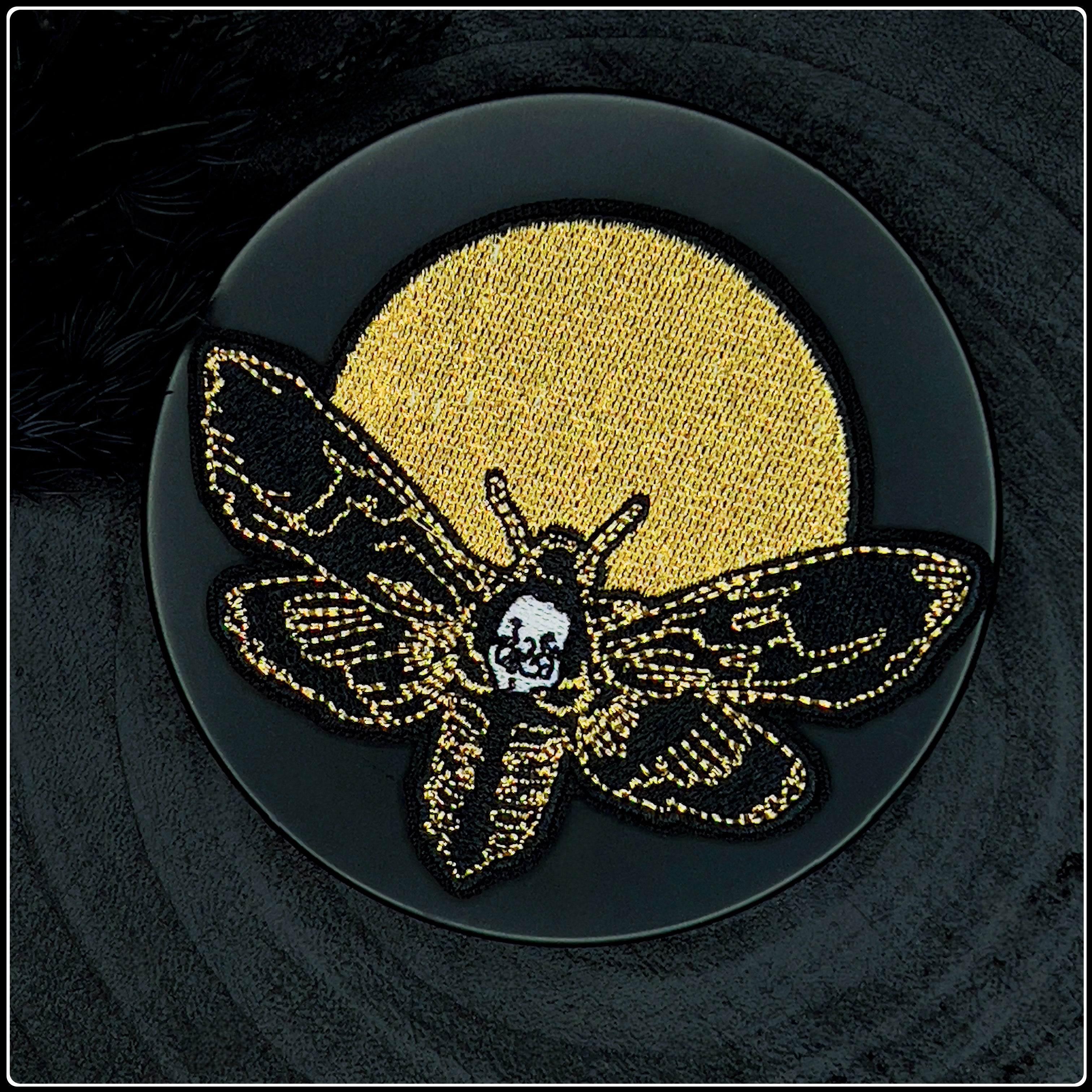 Death Moth & Moon Embroidered Patch – Into The Black